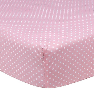 Trend Lab Pinky Sky 3 Piece Crib Bedding Set, Can Be Used As A Blanket Or A Playmat for Tummy Time, Includes Quilt, Fitted Crib Sheet and Skirt