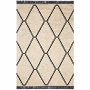 Loloi Chris Loves Julia x Loloi Alice Collection ALI-04 Runner Rug 2'-7" x 8'-0" Cream/Charcoal Rectangular 0.5" Thick