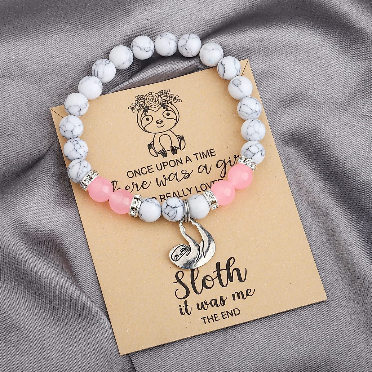 MAOFAED Sloth Bracelet Sloth Gift for Women (once upon sloth bead)