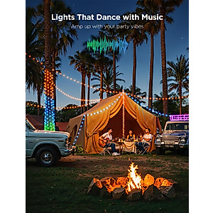 Govee 66ft String Lights, Smart RGBIC Rope Lights Indoor with 99+ Preset Scene Modes, IP65 Waterproof Christmas LED Lights Outdoor, Sync with Music, Works with Alexa, Holiday Home Party Decoration