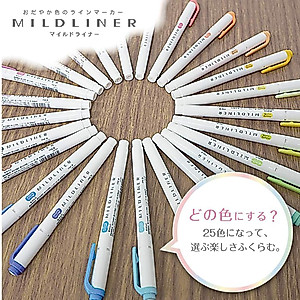 Zebra MildLiner Complete Set 25 Vibrant Colors Great for Text Highlighting, Kids, Office, College, School (WKT7-5C WKT7-5C-NC WKT7-5C-RC WKT7-N-5C WKT7-5C-HC)
