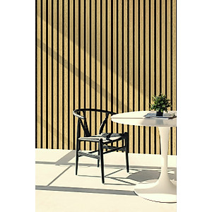 myforHD Wallpaper Peel and Stick Wood Grating Stripe Self-Adhesive Wallpaper Faux Wood Contact Paper Wood Slats Self Adhesive Wall Paper PVC Vinyl Film Removable Waterproof (Wood A, 17.3" x 393")