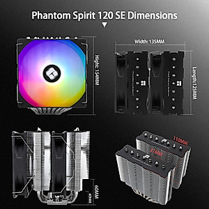 Thermalright Phantom Spirit 120 SE ARGB CPU Air Cooler, 7 Heatpipes CPU Cooler,Dual 120mm PWM Fans, for AMD AM4/AM5/Intel 1851/1700/1150/1151/1200