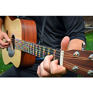 NeckNotes Guitar Trainer | Color Coded Fretboard Fret Map Guitar Note Stickers for Beginner to Advanced Learning of Guitar and Music Theory | Standard Edition (For Acoustic and Electric Guitars)