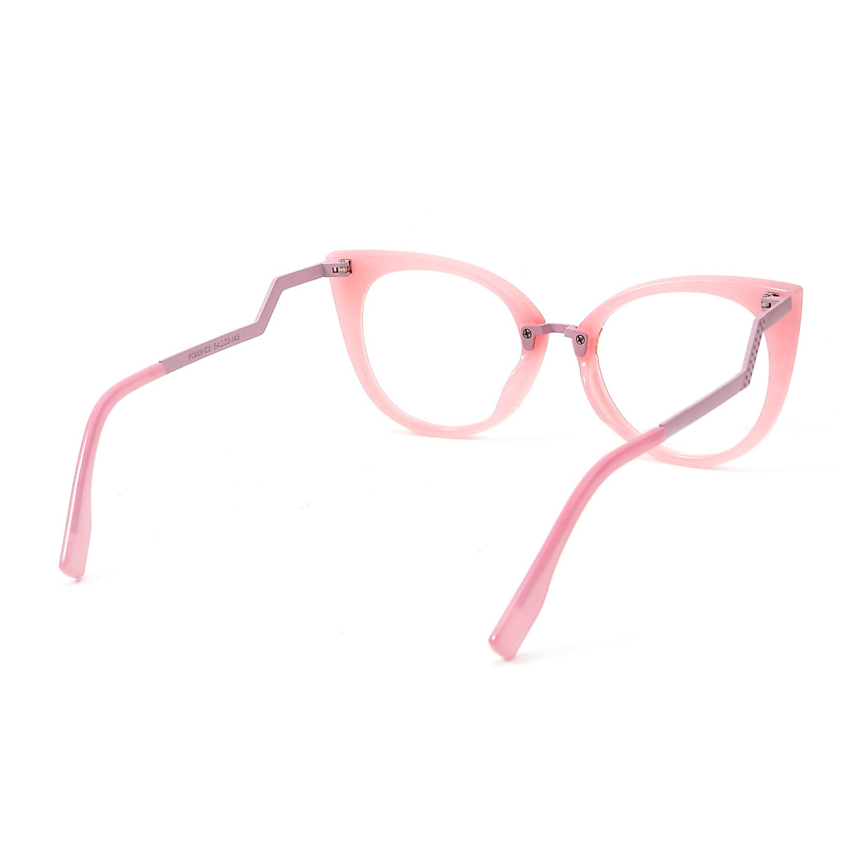 Zeelool Stylish Oversized Cat Eye Glasses Frame for Women with Non-prescription Clear Lens Jacqueline FP0669-03 Pink