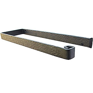 Handmade Farmhouse Wrought Iron Wall Mount Decorative Rustic Paper Towel Holder for Kitchen MD19003 (Black)