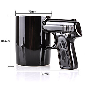 UCEC Ceramic Coffee Mug Distinctive Gun-Inspired, Perfect Gun Mug for Men, Unique Father's Day Idea Novelty Coffee Mug