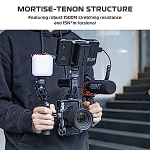 FALCAM F22 Dual Quick Release Field Monitor Mount Holder, Camera Monitor Mounting Adapter with Double 360° Rotation Ballheads, Aluminum Camera Accessory Kit with 1/4" Screws, Fits for 5" & 7" Monitor