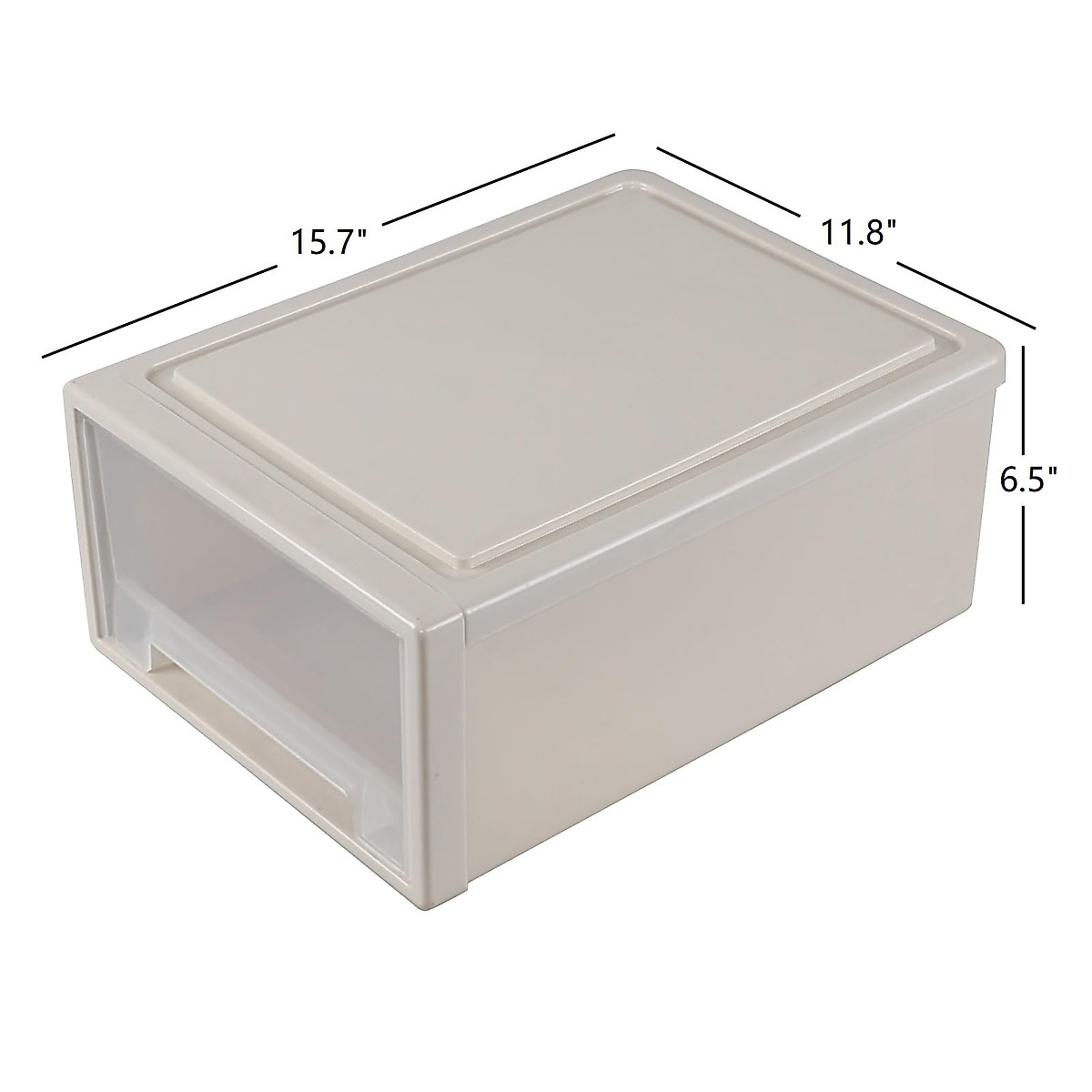Udotry 4 Packs 18 Quart Plastic Stacking Storage Drawers, Large Stackable Drawer Unit