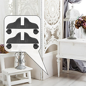 SEWACC 2pcs Plastic Room Divider Stand Folding Privacy Screen with Wheels Screen Panel Feet Screen Partition Base Support Holder Bracket for Home Office Black