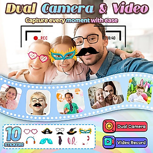Kids Smart Phone Toys for Boys Girls Age 3 4 5 6 7 8 with Dual Camera 28 Puzzle Games 8G TF Card Music Video Audible Story Knowledge Card Toddler Learning Play Phone Christmas Birthday Gifts
