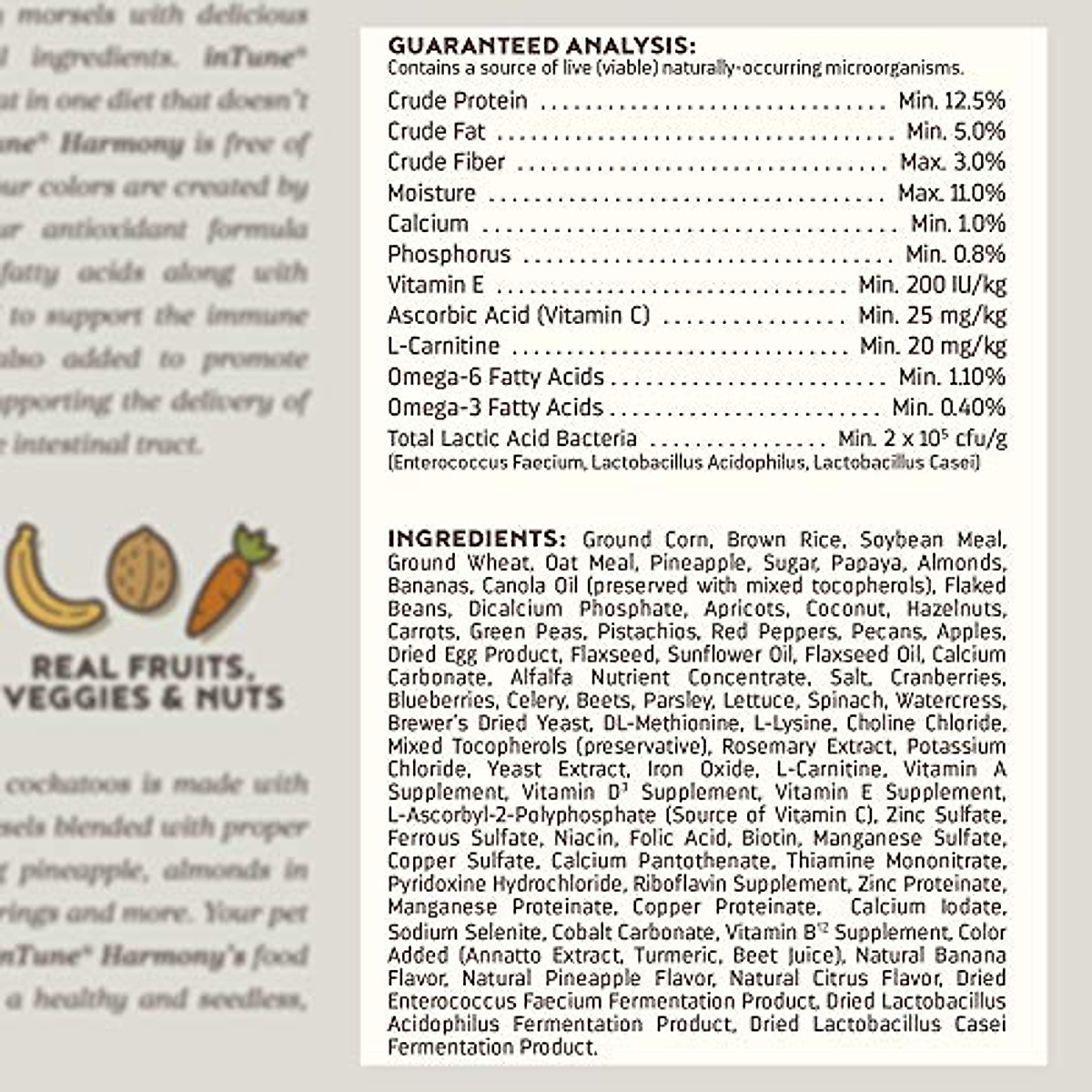 Intune Higgins Harmony Macaw and Cockatoo Food 3Lb, Multicolor (038217)