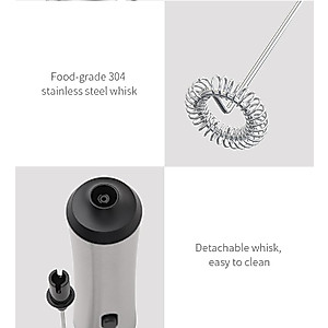 Electric Milk Frother Handheld Stainless Steel Rechargeable 14000 rpm - Perfect Kitchen Gift Hand Frother for Coffee Latte, Cappuccino, Matcha, Hot Chocolate