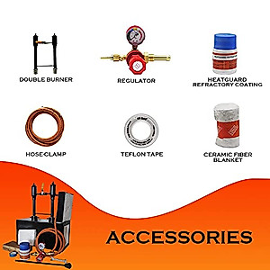 SIMOND STORE Gas Propane Forge Double Burner w/1 door, Blacksmithing Forge for Knife Making Forging Tools and Equipments