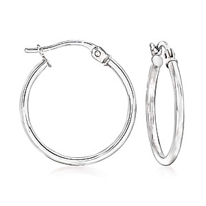 Ross-Simons 14kt White Gold Hoop Earrings