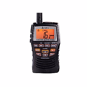 Cobra Marine Radio - MR HH150 FLT - 3 Watt, Floating, Long Range, Handheld, VHF Radio, NOAA, International, Waterproof, Submersible, Weather Alerts, LCD Screen, Belt Clip