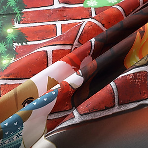 Christmas Wall Decor Fireplace Backdrop Decorations Photo Background Window Winter Christmas Tree Wreath Backdrop for Home Halloween Birthday Party Decor (Tree Style)