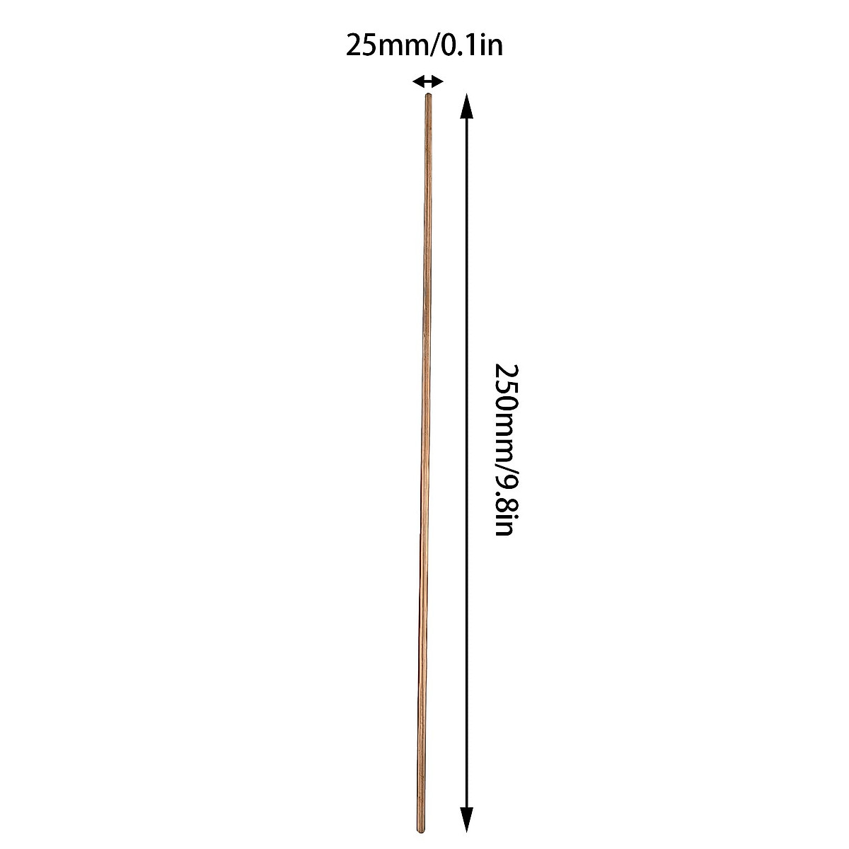Copper Welding Rod, Selffluxing Phosphor Copper Round Welding Brazing Rod Low Temperature Easy Melt Welding Consumables for Air Conditioner Refrigerators (20Pcs, 250 x 2.5mm) (Copper)