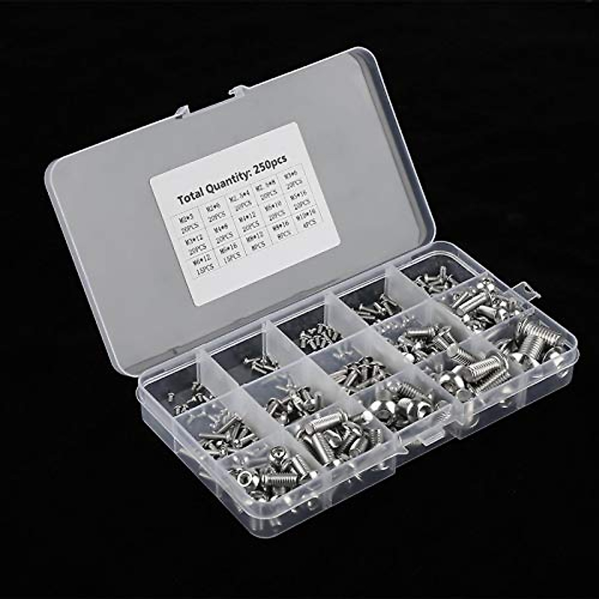 Screws Set, 250pcs Corrosion Resistance Durable Socket Screw Bolt for Keyboard for DIY for Motherboard for Computer Hard Disk for Memory