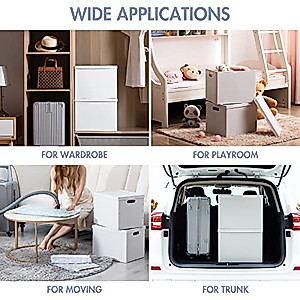 TAILINK Storage Bins 2 Pack 32L & Vacuum Storage Bags 9 Pieces, Collapsible & Stackable Storage Box Folding Storage Containers for Organizing Clothes, Toys, Books, 80% Space Released