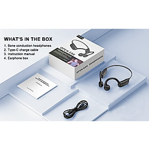 Open Ear Headphones Wireless Bluetooth 5.2, Bone Conduction Headphones Up to 10H Playtime Built-in Mic Wireless Bluetooth Headphones IPX4 Waterproof Headset for Running, Gym, Hiking, Cycling