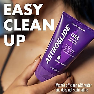 Astroglide Water Based Lube (4oz), Ultra Gentle Gel Personal Lubricant for Vaginal and Anal Sex, Stays Put with No Drip, Sex Lube, Long-Lasting for Men, Women and Couples, Safe for Toys