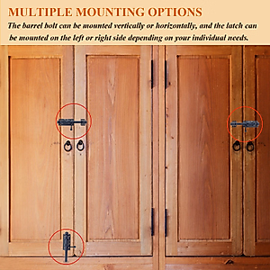 12in Slide Bolt Gate Latch 304 Stainless Steel Barrel Bolt Latch Heavy Duty Door Security Lock Thickened Door Latches Hardware with Mounting Screws for Barn Fence Shed Basement