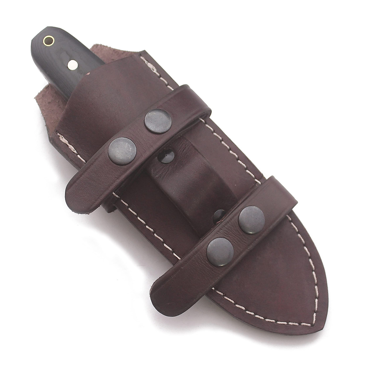 GCS Handmade Micarta Handle D2 Tool Steel Tactical Hunting Knife with leather sheath Full tang blade designed for Hunting & EDC GCS 187 Black