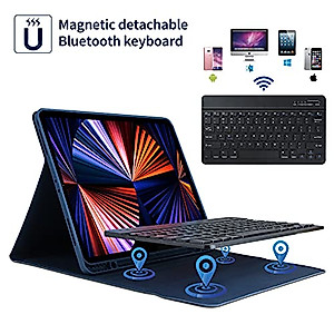 KBCASE Keyboard Case for iPad Pro 12.9 6th Generation 2022/5th Generation 2021/4th Gen 2020/3rd Gen 2018,iPad Pro 12.9 Case with Keyboard, Smart Keyboard Case with Pencil Holder for iPad Pro 12.9 inch