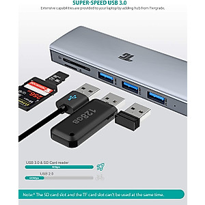 USB C Hub, Tiergrade 9 In 1 Triple Display Collage Display Laptop Docking Station with 2 4K HDMI, VGA, PD, USB 3.0 and TF/SD Card Reader, USB C Dock for MacBook/Dell/HP/Lenovo and Other Type-C Laptops
