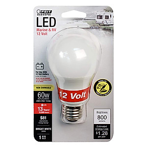 Feit Electric BPOM60/930CA/LED-12 60-Watt Equivalent A19 12 Volt Boat & RV LED