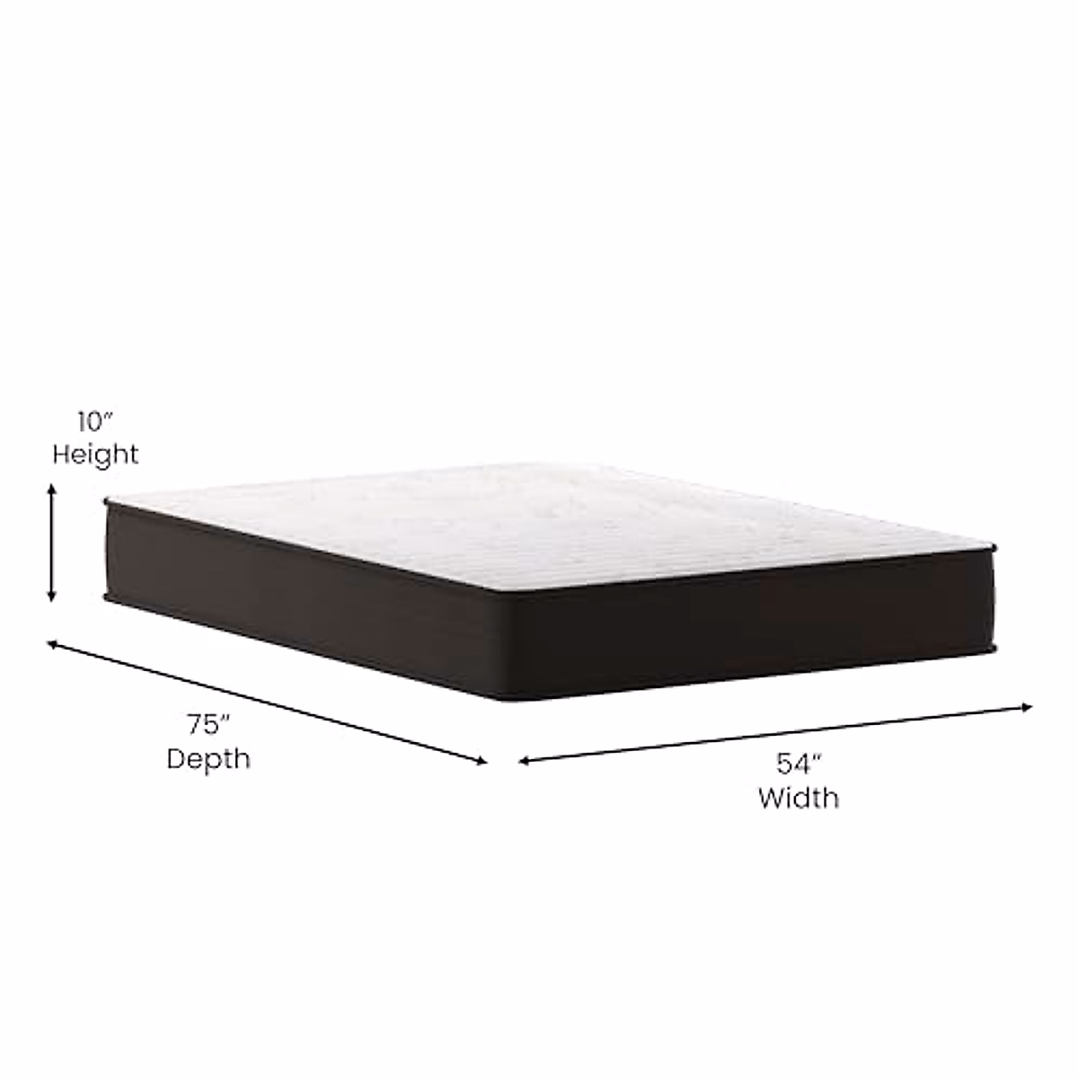 Flash Furniture Dream 10" Hybrid Spring and Foam Mattress in a Box, High Density Foam and Spring Hybrid Mattress for Pressure Relief, Full