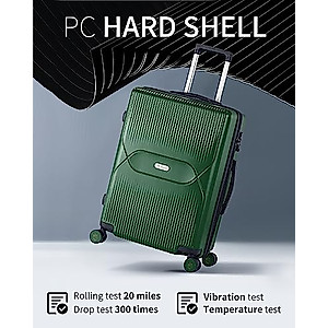 Zitahli Luggage Sets 3 Piece, All Expandable Suitcase Set, PC Hard Case Luggage with TSA Lock Spinner Wheels YKK Zippers, 20in 24in 28in (Green)