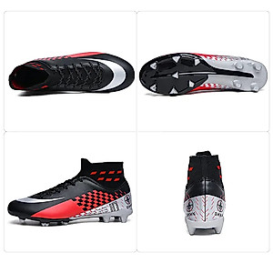 Qzzsmy Men Cleats Soccer Unisex's Ag Cleats Outdoor Training Ag CD1808-M1-40