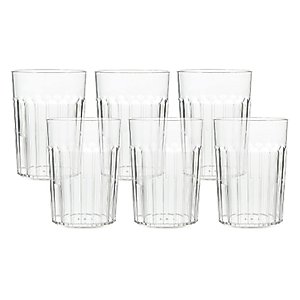 Arrow Home Products 10 oz Clear Plastic Tumblers, Set of 6 - Made in the USA, BPA Free Plastic - Break-Resistant Plastic Drinking Glasses for Indoor & Outdoor Use - Dishwasher Safe, Assorted Colors
