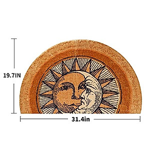 Creative semi-Circular Area Carpet Anti-Slip Super Absorbent Carpet,Sun and Moon mat,Shaggy Throw Rug for Living Room Bedroom Bathroom Home Decor