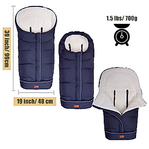 KZ Dotnz Weatherproof Oudtoor Toddler Bunting Bag Adaptable for Most Strollers, Warm Soft Stroller Footmuff, Waterproof Universal Baby Stroller Bunting Blanket