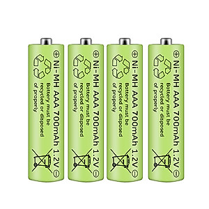 Cotchear 1.2V AAA Rechargeable Battery, AAA 700mAh Rechargeable Ni-MH Batteries 4 Pcs AAA Battery - Rechargeable Cycle Used More Than 500 Times (4 pcs)