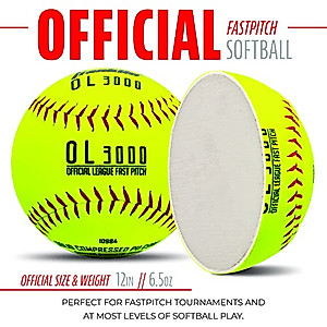 Franklin Sports Official Size Softballs - 12" Softballs - Fastpitch Tournament Softballs - Great for Practice + Training - Official Size + Weight - 1 Pack