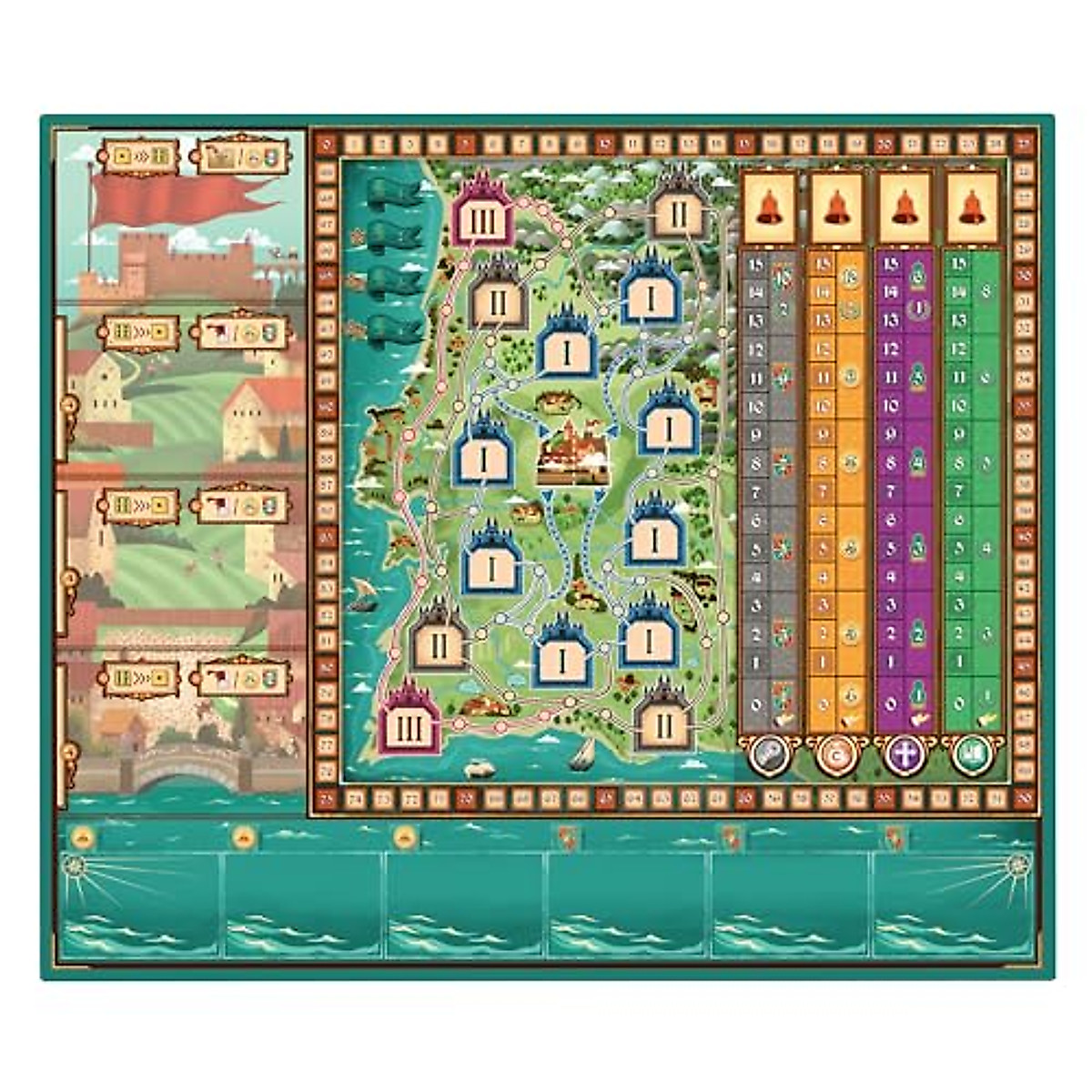 Coimbra Board Game - Renaissance Strategy Game with Innovative Dice Mechanism for Kids & Adults, Ages 14+, 2-4 Players, 60-90 Minute Playtime, Made by Eggertspiele