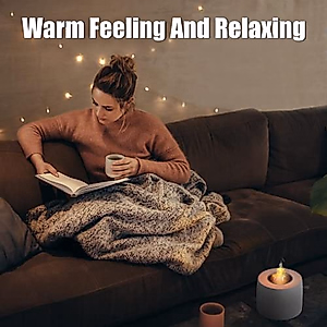 OLIVITTE - Tabletop Fire Pit, White Concrete Portable Marshmallow Roaster