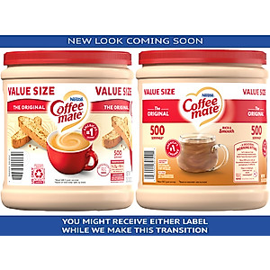 Coffee mate Original Powder Creamer, 35.3 oz Canister (Pack of 2) with By The Cup Stainless Steel Measuring Spoons