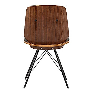 Armen Living Inez Dining Chair in Grey Faux Leather and Brushed Stainless Steel Finish