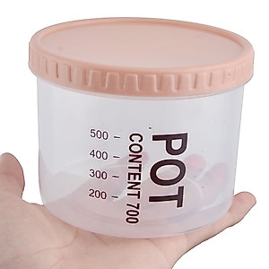 Qtqgoitem Plastic Kitchenware Round Shaped Food Cereal Soybean Crisper Storage Container Light Pink (model: 3de 666 5bc cf2 114)
