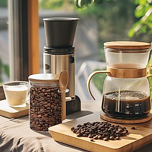 ComSaf 19oz Glass Jars with Lids and Spoons Set of 6, Sugar Coffee Containers Salt Spice Jars, Jars with Spoons for Loose Tea, Candy, Brown Sugar, Nuts, Overnight Oats Containers with Lids,