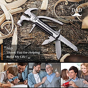 VEITORLD All in One Survival Tools Small Hammer Multitool, Gifts for Dad from Kids, Unique Birthday Gift Ideas for Dad Men Him from Daughter Son, Cool Gadgets Stocking Stuffers for Men