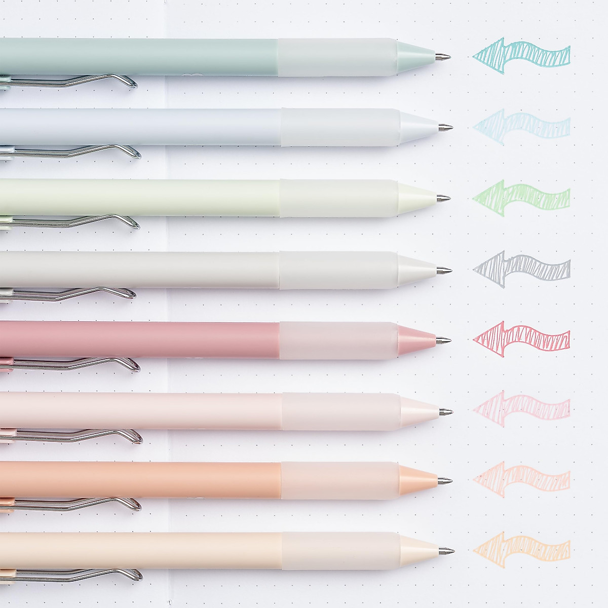 BLIEVE - Pastel Colored Gel Pens With Cool Matte Finish, Aesthetic and Cute Pens With Smooth Writing For Journaling And Bible Note Taking No Bleed Through, Cute School Supplies 8 Pack