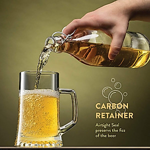 Bormioli Rocco Giara Clear Glass Bottle With Stopper, 33 3/4 oz. (2, Clear)