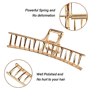 ANBALA Hair Clips, 5pcs Metal Claw Clips for Thick Hair, Large Hair Clips, Butterfly Hair Clips, Hair Accessories for Women Gold