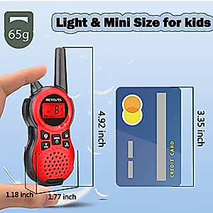 Retevis RT38 Walkie Talkies for Kids 2 Pack,Toy Walkie Talkie with 22 CH VOX USB Port Flashlight,Toy Walkie Talkie for 5-13 Boys Girls Outdoor Camping Games Indoor(Red)